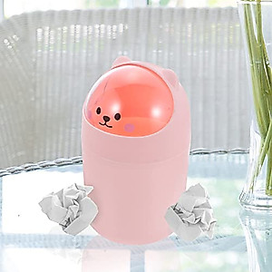 Cabilock Slim Desk Slim Desk Desktop Mini Trash Can with Lid Wastebasket Small Tabletop Paper Garbage Rubbish Bin with Lids Countertop Trash Container for Home Office Car Trash Cans Car Trash Cans