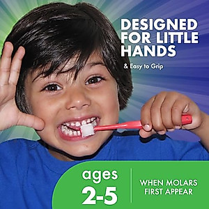 Brilliant Oral Care Child Toothbrush with Soft Bristles and Round Head, for a Kid Approved, Easy to Use All-Around Clean Mouth, Ages 2-5 Years, Sky Blue Lime Lilac, 3 Pack