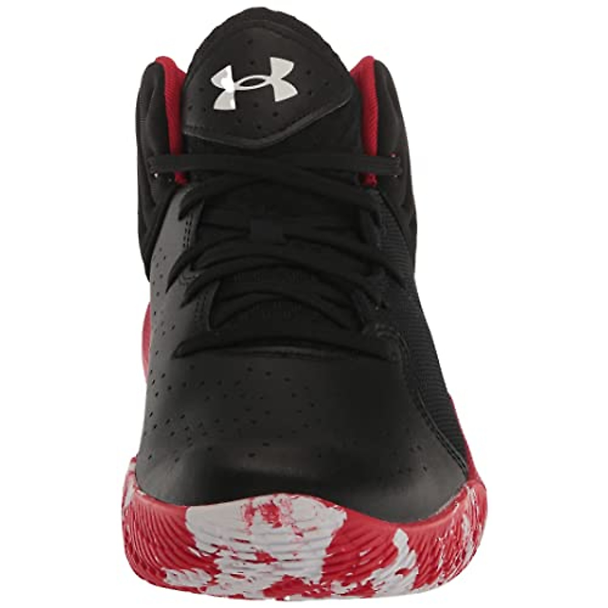 Under Armour Unisex Jet '21 Basketball Shoe, (002) Black/Red/White, 11 US Men