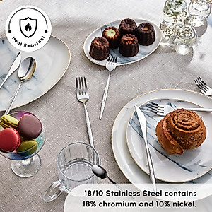 Karaca Lizbon 60-Piece Cutlery Set for 12 People -18/10 Stainless Steel, Dinnerware Tableware Silverware Service, includes Forks, Spoons, knives, forks, Teaspoons, Mirror Polished, Dishwasher Safe