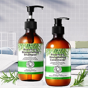 Rosemary Shampoo and Conditioner,Hair Growth Shampoo and Conditioner for Thinning Hair Strengthening Scalp Health Promotes Hair Regrowth,Shampoo and Conditioner for Hair Loss for Women Men