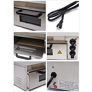 Countertop Electric Pizza Oven 14" Commercial Single Deck Layer Pizza Oven Pizza Drawer Toaster Oven for Home Restaurant Pizza Maker Baker Snack Oven