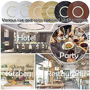 Wooden Lazy Susan Turntable For Round Dining Table Ø 20 24 28 32 36 39 Inch, 360° Silent Smooth Rotation Tabletop Serving Tray, Easy To Share Food Large Rotating Plate