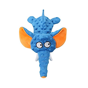 Grebest Pet Chew Toy Interactive Pet Toy Pet Toy Bite-Resistant Interactive Plush Dog Chew Toy Cartoon Elephant Shape Pet Squeaky Toy Pet Supplies Dark Blue