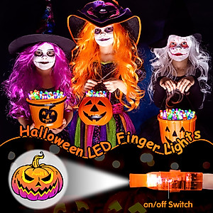 35 Pack Halloween Party Favors Finger Lights,Halloween Light Up Toys Bulk Glow Halloween Goodie Bag Fillers Supplies Non Candy Treats Basket Stuffers Classroom Prizes Gift for Kids Trick or Treat