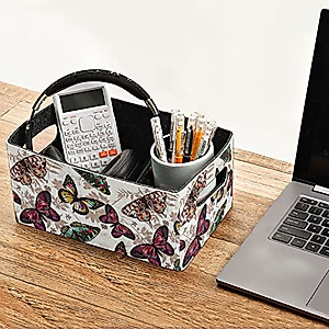 Butterfly Beautiful Storage Basket Felt Storage Bin Collapsible Towel Storage Convenient Box Organizer for Pet Supplies Magazine