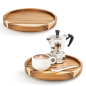 Oyydecor Acacia Wood Lazy Susan Organizer, 10 Inch Lazy Susan Turntable for Cabinet, Countertop, Pantry Organization and Storage, Kitchen Spice Rack (2 Pack)