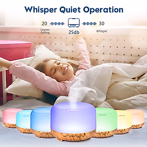 Essential Oil Diffuser, YIKUBEE Oil Diffuser, 500ml Humidifier, Diffusers for Home, Aromatherapy Diffuser with Remote Control, Diffusers for Essential Oils Large Room