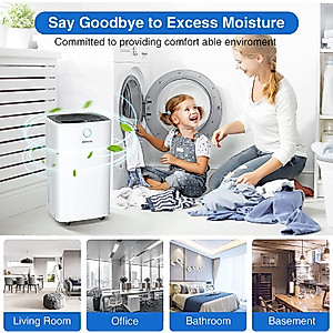 SEAVON 2,000 Sq. Ft Dehumidifiers with Pump for Home and Basements, with 2L Water Tank, Ideal for Bedroom, Bathroom, Intelligent Humidity Control, Continuous Drainage for Living Room/Closet