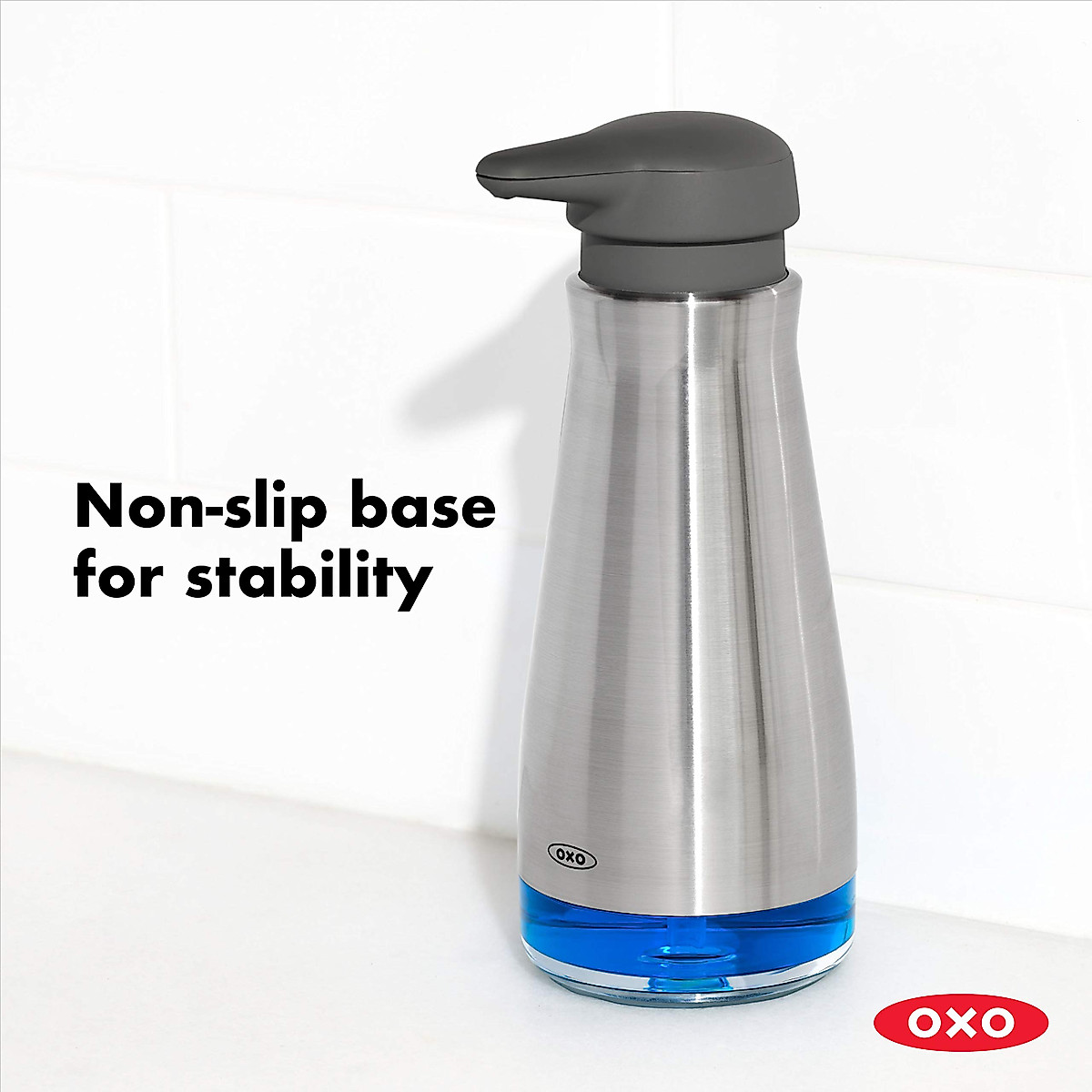 OXO Good Grips Stronghold Suction Sinkware Organizer - Gray, One Size & Good Grips Stainless Steel Soap Dispenser