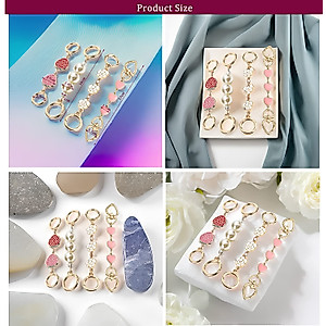 AGEN KGEN Women Purse Strap Extender Purse Chain Bag Extender Purse Chain Strap Replacement Chain Handbags Bag Exquisite Extension Chains for DIY Handbag Purse Shoulder Bag (Beautiful 4 PCS Set)