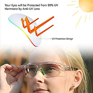 SAFEYEAR Anti Fog Z87 Safety Glasses for Men & Women Protective Eyewear Lab Work Glasses