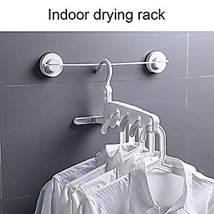 Zerodis Clothes Hanger Rack with 5 Holes, Folding Space Saver Clothing and Closet Rod Storage Organizer for Wall Door Balcony, Portable Household Travel Drying Rack Clothes Rack, White