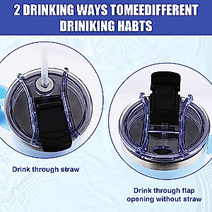 2pcs Replacement Lid for Stanley Quencher, No Spill Travel Tumbler Lids Replacement Tumbler Lids 40 oz No Leakage Plastic Replacement Lids Tumbler Cup Lids for Stanley Cup (Black, Threaded)