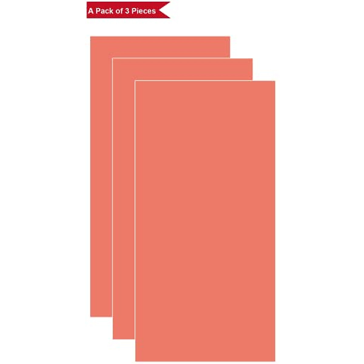 Coral Plastic Tablecloths 3 Pack Disposable Table Covers 54 x 108 Inches Shower Party Tablecovers PEVA Vinyl Table Cloths for Rectangle Tables up to 8 ft and Picnic BBQ Birthday Wedding Banquet