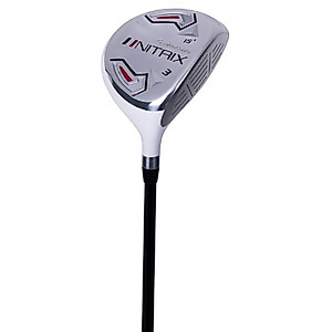 Pinemeadow Golf Men's Nitrix Pro Set Driver, 3 Wood, Hybrid, 6/7-PW Irons, Putter Bag (Right Hand, Graphite/Steel, Regular)