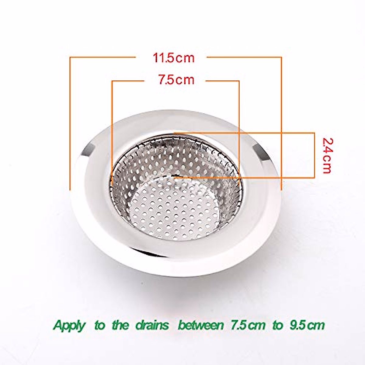 Drain Hair Catcher(3 Pack), Shower Drain Cover for Bathtub, Kitchen Sink Strainer, Stainless Steel Bathroom Sink, Drain Stopper Sizes 4.5"