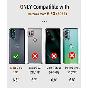 SOiOS for Motorola Moto G-5G 2022 Case: Drop Proof Sturdy Protection Phone Cover with Kickstand Military Grade Rugged Shockproof TPU Matte Textured(NOT 4G)