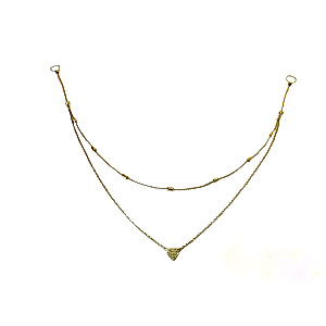 Fake nipple piercing with gold pleaded chain non piercing nipple noose stainless steel body sexy heart charm jewelry 12 in