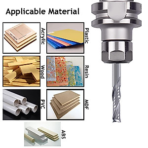 Downcut Spiral Router Bits 5/32 inch Shank, 5/32 inch Cutting Diameter,0.67 inch Cutting Length,Solid Carbide CNC Router Bits End Mill for Wood Cut, Carving