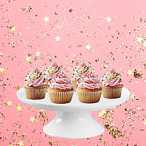 GRUPO MIRANDINHA Acrylic Round Cake Stand Cupcake Stand Candy Stand (White)