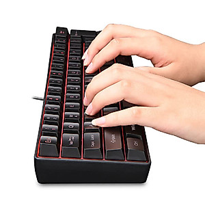 DGG K60 61 Keys RGB Backlit 60% Wired Gaming Keyboard, Ergonomic Waterproof Mini Compact 60 Percent Mechanical Feeling Keyboard, for PC Mac PS4 Xbox Gamer, Typist, Travel