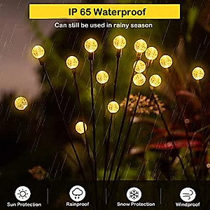 Rehenbsem Solar Firefly Lights Outdoor Waterproof,2 Pcs 6 LED Starburst Swaying Lights Outdoor Garden, Swaying When Wind Blows Decorative String Lights for Yard Patio Pathway