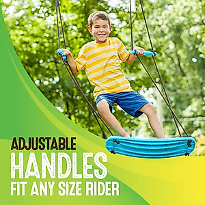 Swurfer Kick Stand Up Tree Swing, Outdoor Swing – Swingset Outdoor for Kids with Adjustable Handles, Outdoor Swing for Kids, Outdoor Play, Weatherproof, Easy Installation, 200 lbs, Ages 6+, Blue