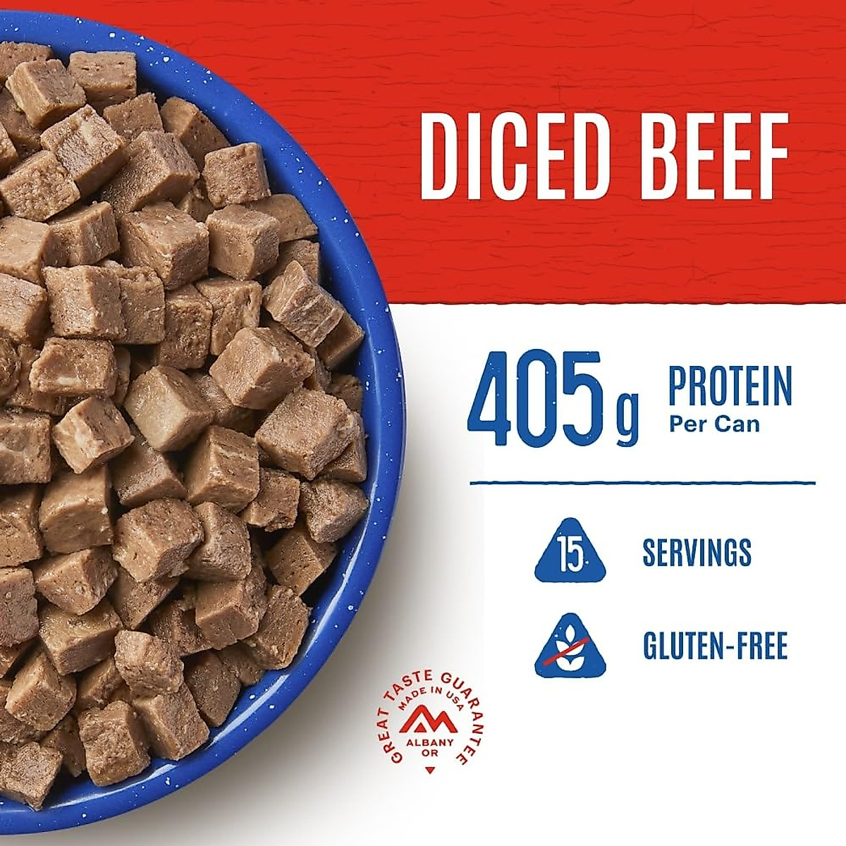 Mountain House Diced Beef | Freeze Dried Survival & Emergency Food | #10 Can | Gluten-Free