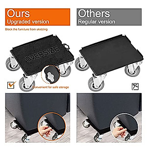 Rocomoco Furniture Movers Roller Dolly for Moving with Wheels & Furniture Lifter Set, 3858LBS Load Capacity Furniture Dolly, Furniture Expandable Lifter 360° Rotation Moving Wheels for Refrigerator