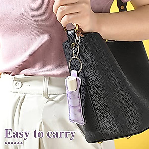 Pengxiaomei 10 Pcs Marble Chapsticks Holder Lip Balm Holder for Lipstick, Stocking Stuffers Gift for Women