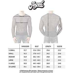 JOGAL Men's Mesh Fishnet Fitted Long Sleeve Muscle Top Small WG04 ArmyGreen