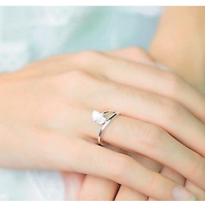 925 Sterling Silver Ginkgo Leaf Open Ring, Women'S Adjustable Ring Silver