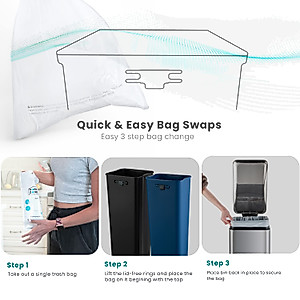 Home Zone Living 13 Gallon Kitchen Trash Can, Dual Compartment Recycle Combo, Slim Body Stainless Steel Design, 50 Liter Total Capacity