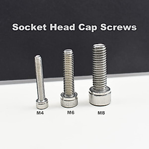 Floyutin 30 PCS M6x25mm 304 Stainless Steel Metric Hex Socket Bolt Cap Head Screws Bulks, Full Threaded