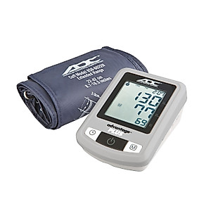 ADC Advantage Plus 6022N Automatic Digital Blood Pressure Monitor with Storage Case, BHS AA Rated, Wide-Range Adult Navy Upper-Arm BP Cuff, 8.7” to 16.5” (22 cm to 42 cm)