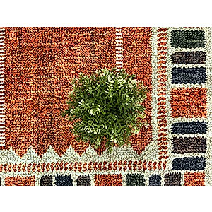 AK RUGS Contemporary Printed Area Rug Gloria Collection Living Room Kitchen Hallway Rug (Orange, 6' x 9')
