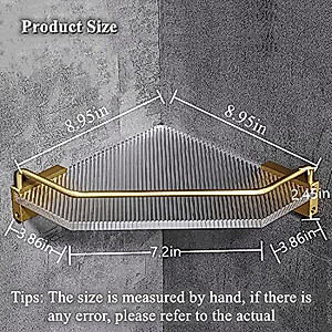 KINDOJIA Corner Shower Caddy Shelf Basket Rack ,Acrylic Corner Shower Shelf Wall Mounted, Bathroom Floating Corner Shelf Soap and Shampoo Holder Shower Organizer for Inside Shower & Kitchen Storage