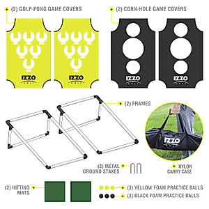 Izzo Golf Pong-Hole Golf Chipping Game & Golf Practice Net