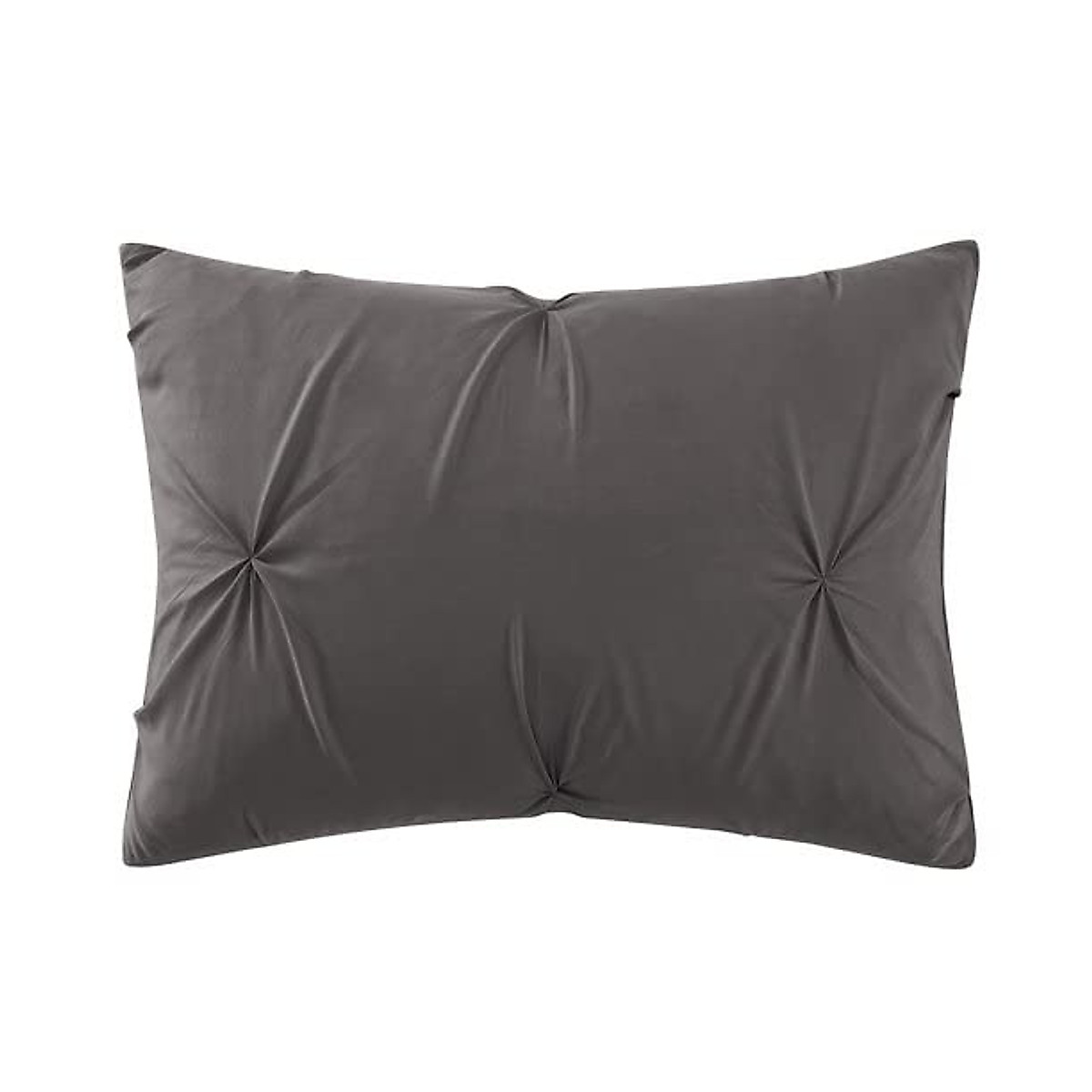 SHARPER IMAGE 9-Piece Grey Down Alternative Pintuck Bed in a Bag Set, Queen