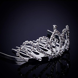 Mini 2.56 inchs Rhinestone Tiara Comb Crown for Girls Wedding Bride Prom Birthday Pegeant Prinecess Party