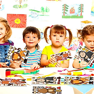 48 Sheet Make A Safari Animal Sticker Make Your Own Safari Animal Zoo Safari Themed Fun Stickers Safari Party Favors for Animal Party Favors, Rewards, Art Craft with 8 Designs