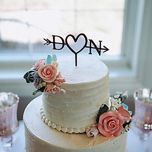 Rustic Wedding Arrow Cake Topper | Decoration | Beach wedding | Bridal Shower | Initials Cake Topper | Rustic Country Chic Wedding Top