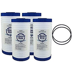 KleenWater KW810EC Replacement Water Filter Cartridge Compatible With Whirlpool WHKF-GD25BB Aqua-Pure AP810, AP801, Set of 4