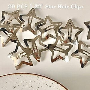 20 PCS 1.22" Star Hair Accessories - Non-Slip Metal Snap Clips and Barrettes for Girls & Women, Y2K Style