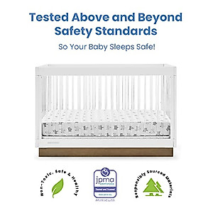 Delta Children James Acrylic 4-in-1 Convertible Crib - Greenguard Gold Certified, Bianca White/Acorn