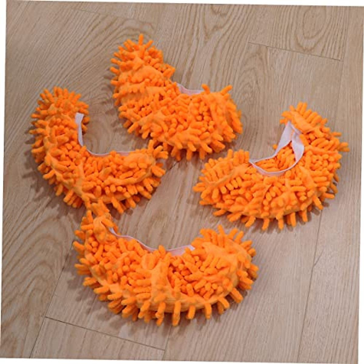 Cleaning Mop 4 Pcs Floor Cleaner Mop Cleaning Mops Floor Mops Slippers Lazy Mop Slippers Floor Cleaning Slipper Lay Shoe Cover Orange Washable The Lazy Dust Mop Slipper Mop Cap