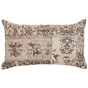 Nicole Curtis Pillow Persian Patchwork Grey/Multi 14" X 24" Throw Pillow