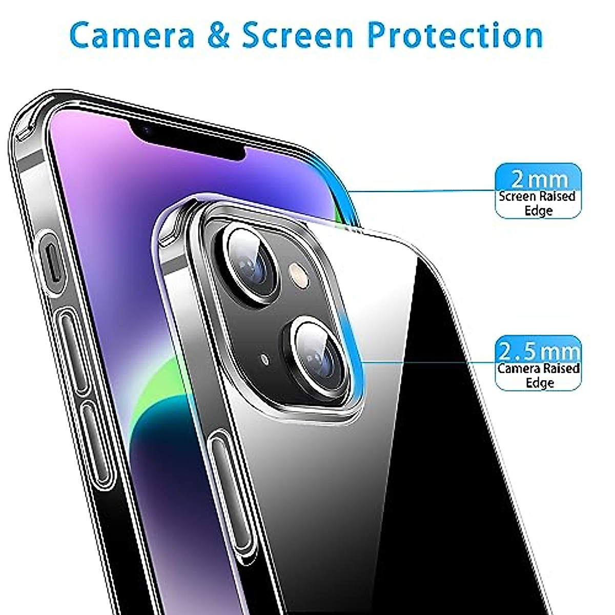 JJGoo Compatible with iPhone 14 Case Clear, Soft Shockproof Protective Slim Thin Phone Bumper Cover Transparent Phone Case