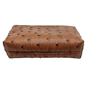 Bestmaple Portable Fashion PU Ostrich Grained Leather Coin Pouch Credit Card Holder Small Thin Wallet Travel Pouch Change Zipper Purse (Brown)